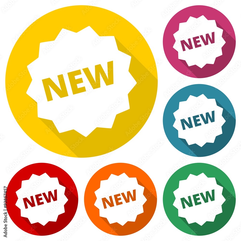 New icons set with long shadow Stock Vector | Adobe Stock