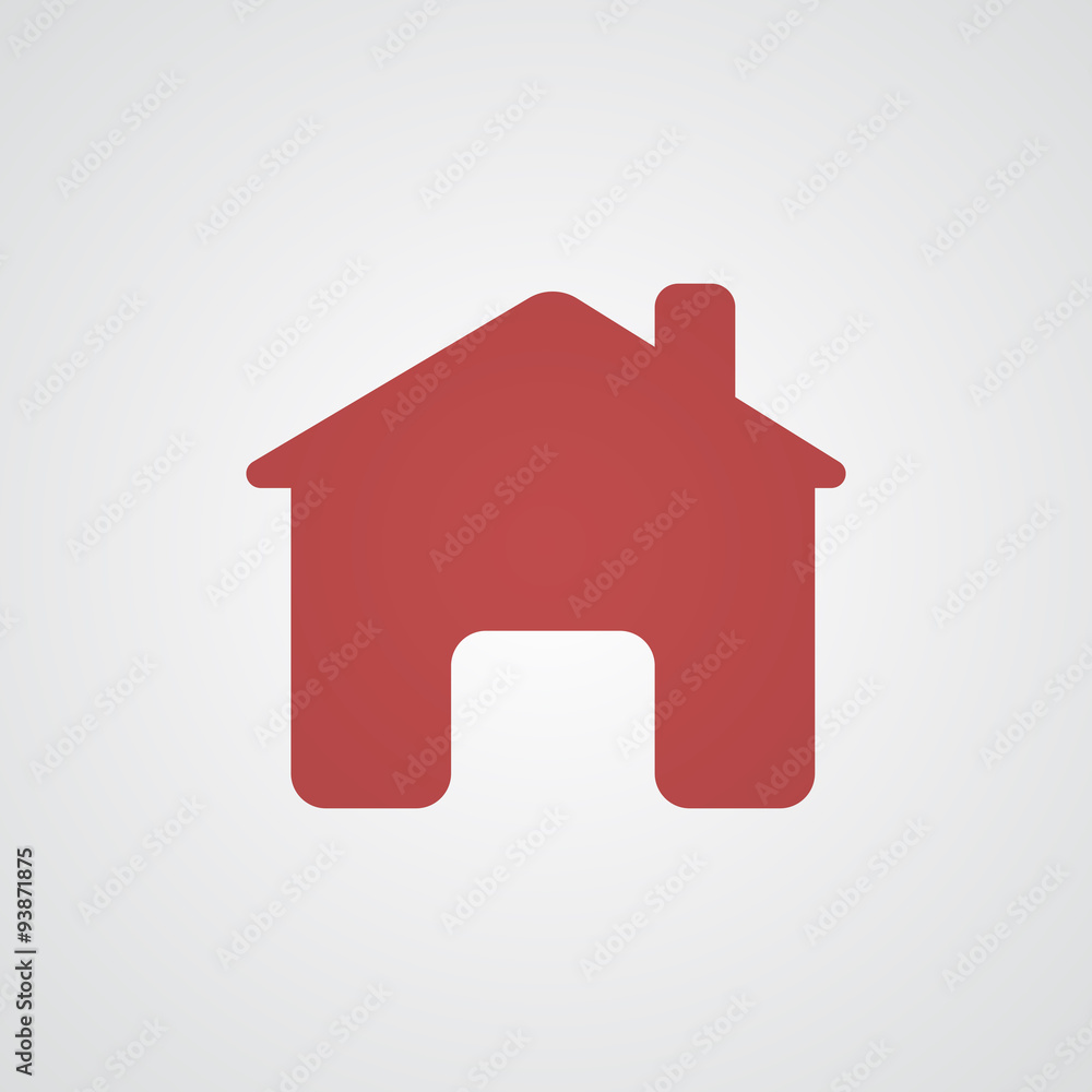 Flat red Home icon Stock Vector | Adobe Stock
