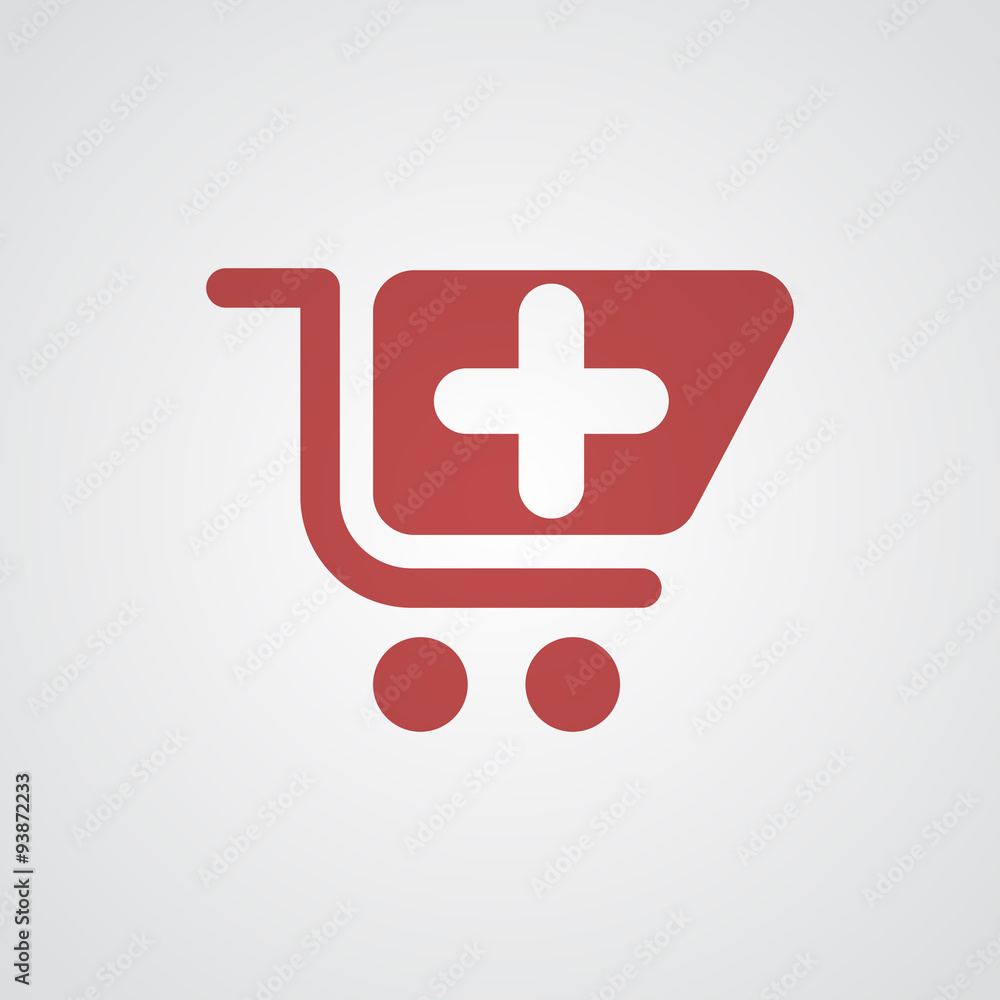 Flat red Pharmacy Store icon Stock Vector | Adobe Stock