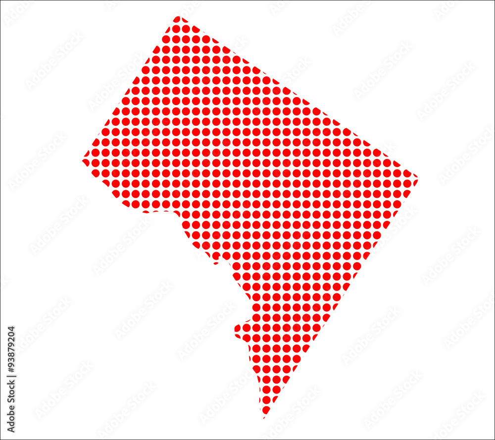 Red Dot Map of Washington DC Stock Vector | Adobe Stock