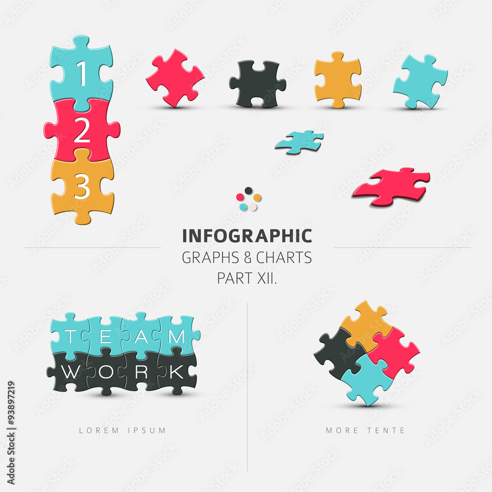 Vector puzzle elements for your infographics Stock Vector | Adobe Stock