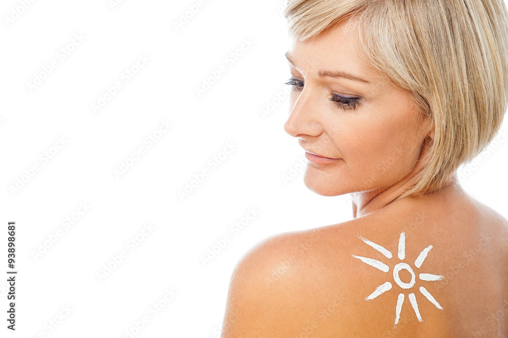 Pretty unclad woman, isolated. Stock Photo | Adobe Stock