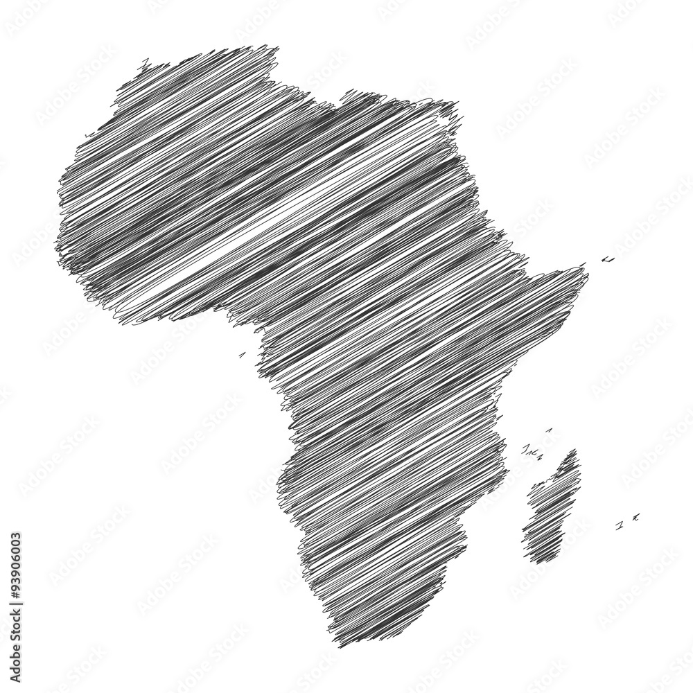 Africa Map Hand Drawn Scribble Stock-Vektorgrafik | Adobe Stock