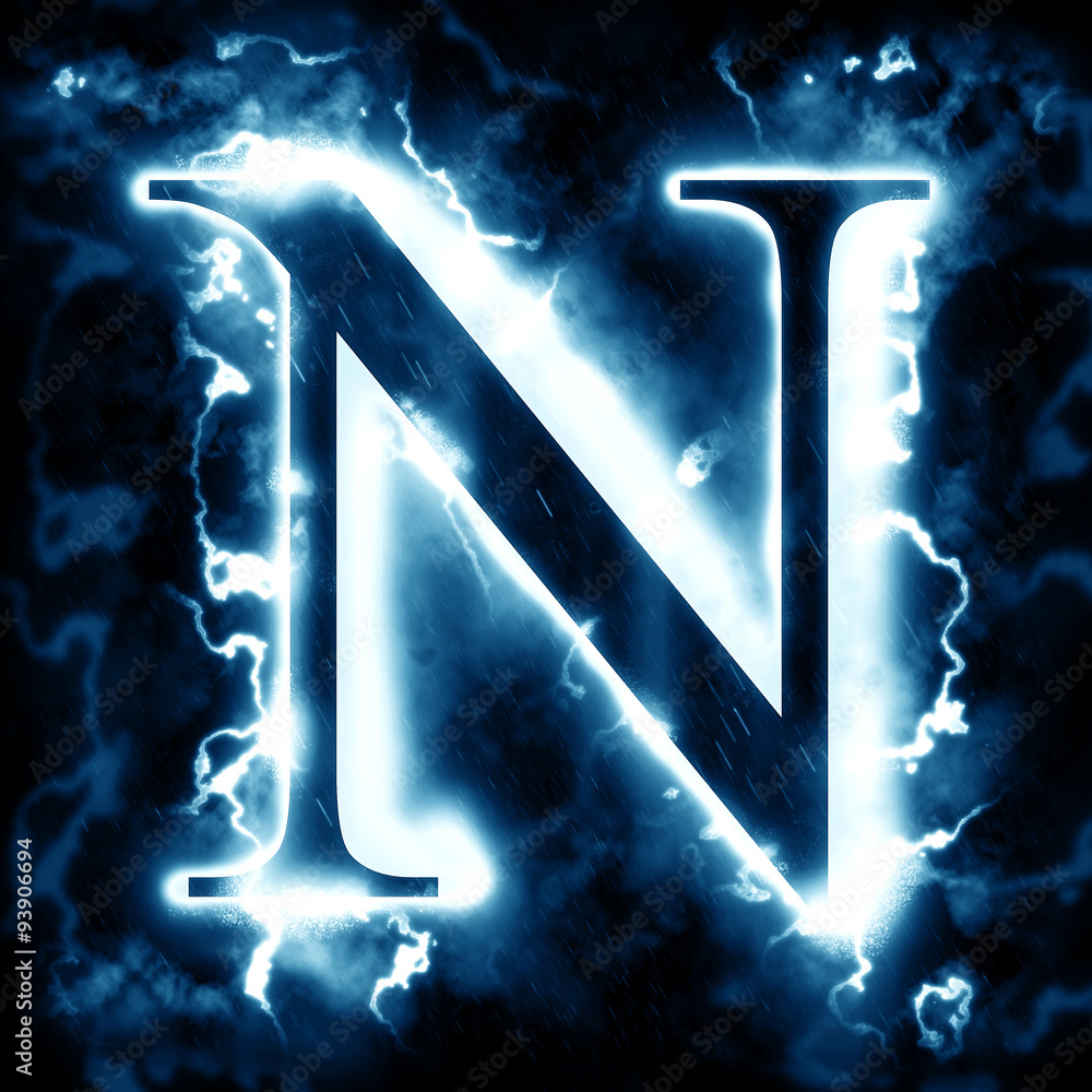 Lightning letter N Stock-Illustration | Adobe Stock