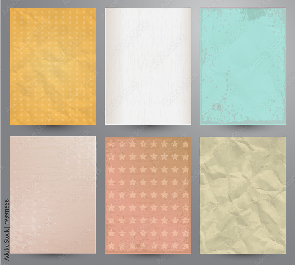 Scrap booking set. Old paper textures. Stock Vector | Adobe Stock