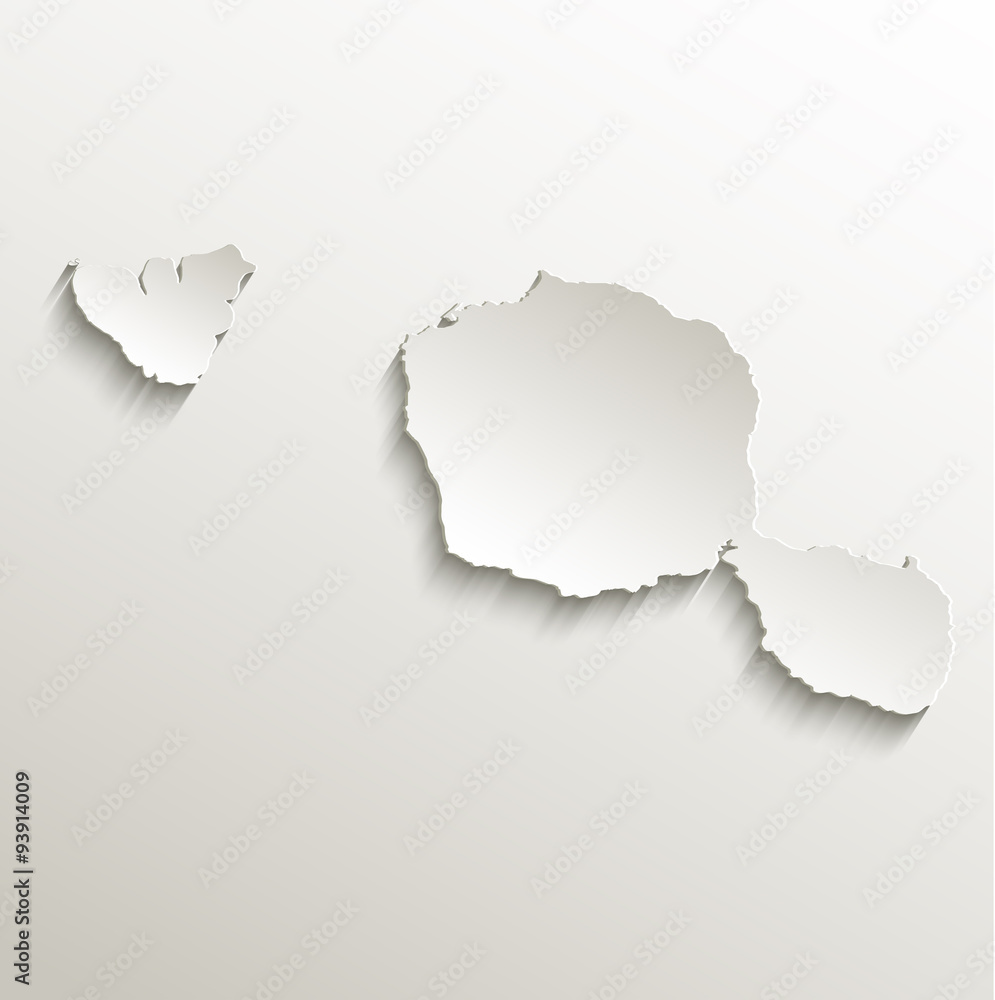 Tahiti map card paper 3D natural vector French Polynesia Stock Vector ...