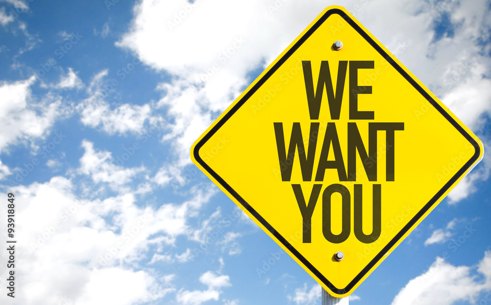We Want You sign with sky background Stock Photo | Adobe Stock