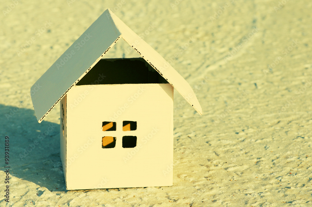 House from paper. Model of cardboard house. Concept image house ...