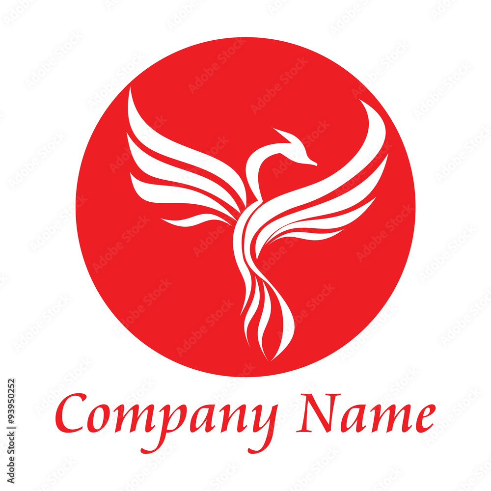 phoenix logo in a red circle Stock Vector | Adobe Stock