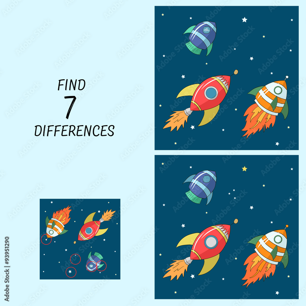 Educational game for children find the differences Stock Vector | Adobe ...