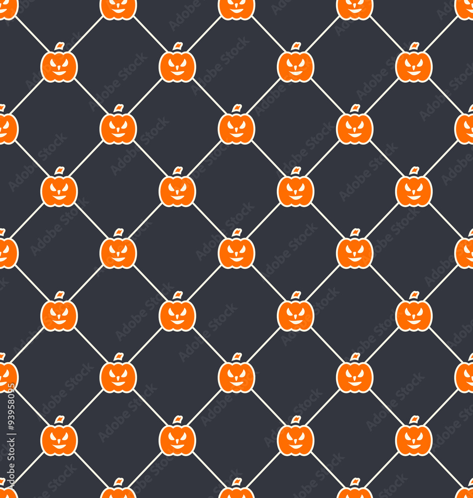 Seamless Texture with Carving Pumpkins Stock Vector | Adobe Stock