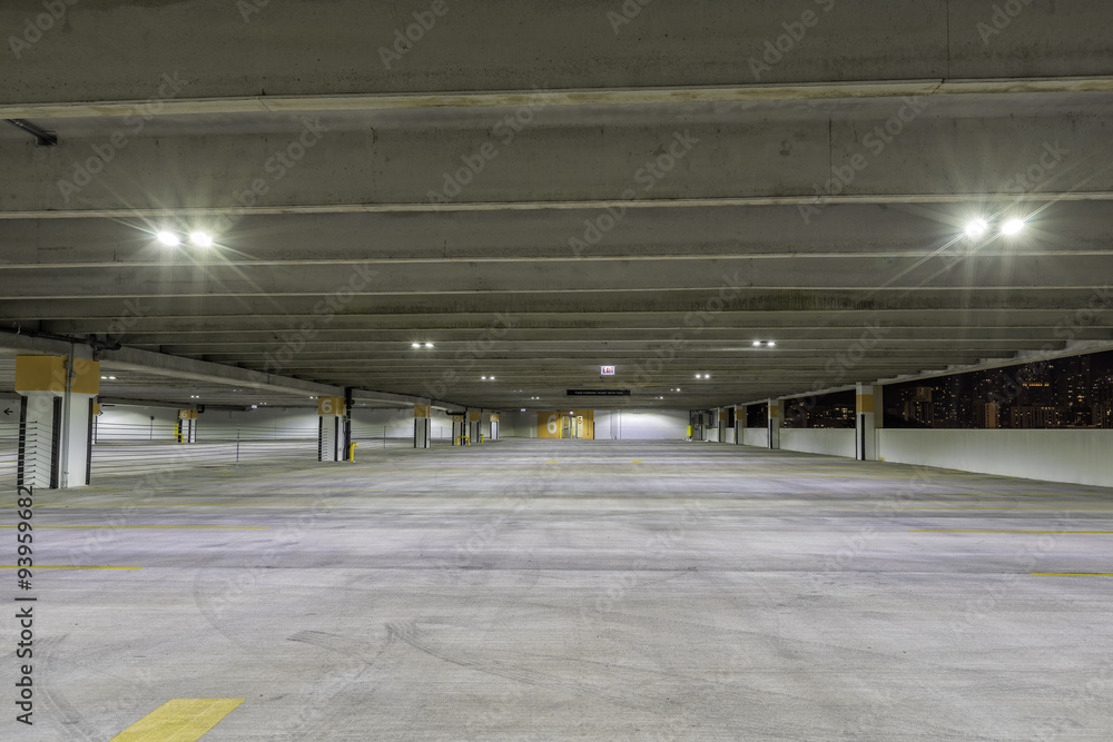 Empty Parking Lot At Night