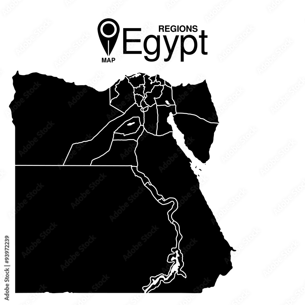 Egypt map. Regions of Egypt Stock Vector | Adobe Stock