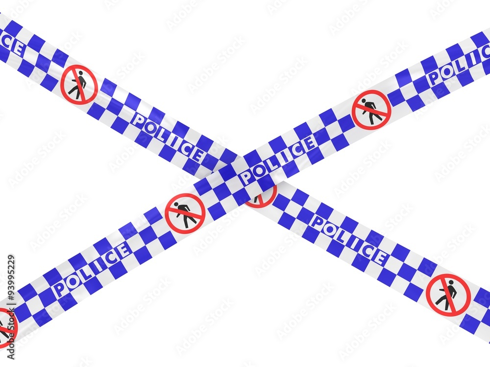 Blue and White Checkered Police No Entry Symbol Tape Cross Stock ...