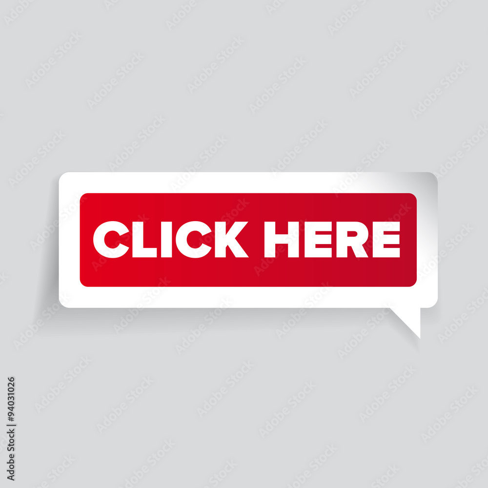 Click here vector label Stock Vector | Adobe Stock