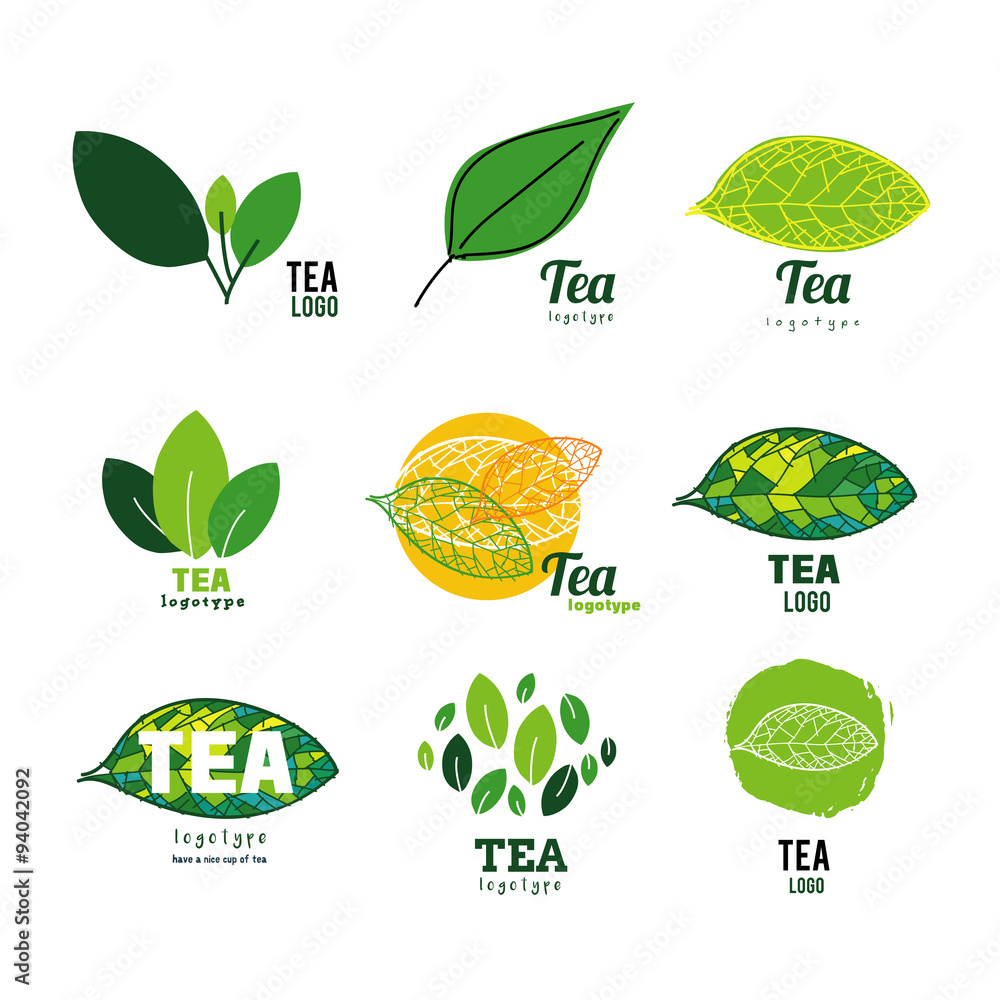 Tea shop logo set illustration Stock Vector | Adobe Stock