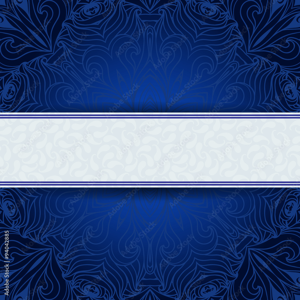 Blue invitation card with place for your text. Grungy vector background ...