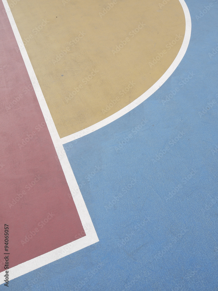 colorful basketball lines on an outdoor court Stock Photo | Adobe Stock