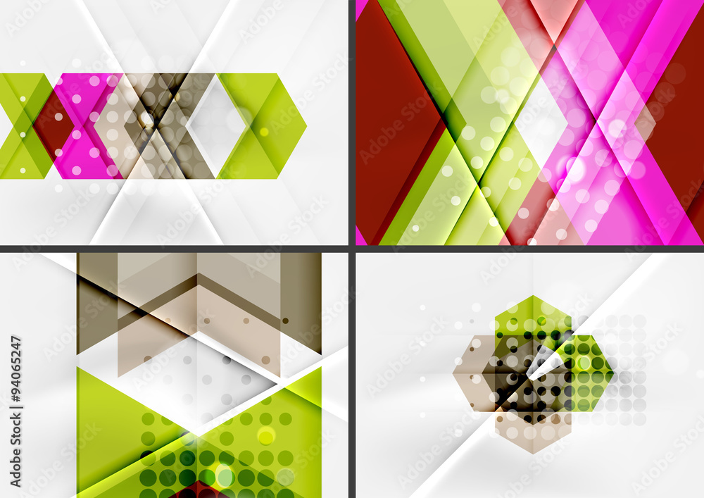 Set of angle and straight lines design abstract backgrounds Stock ...