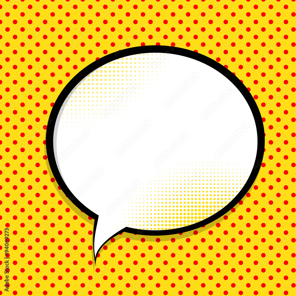 Speech Bubble Pop Art Background On Dot Background Vector Illust Stock ...