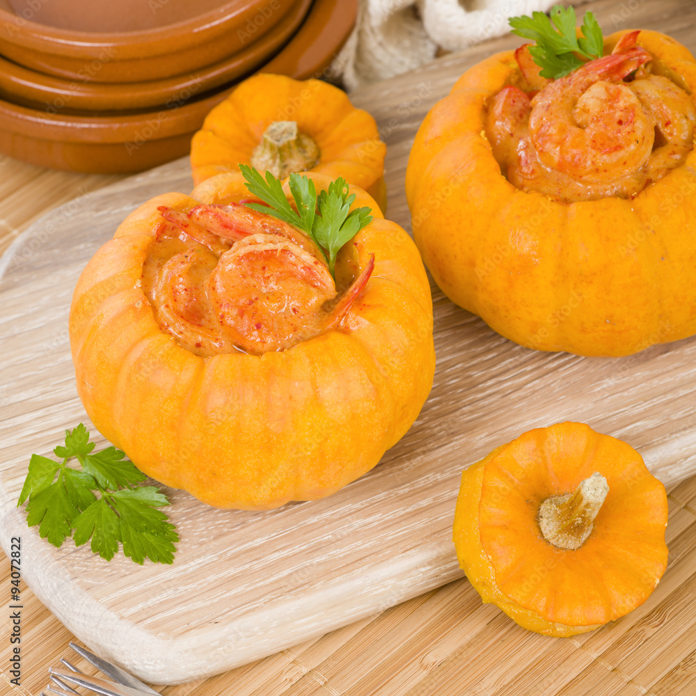 Prawns in Pumpkin (Camarao na Moranga) - Prawns with a creamy coconut ...