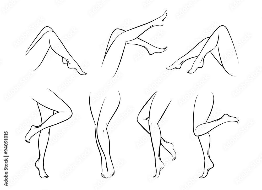 Female legs Stock Vector | Adobe Stock