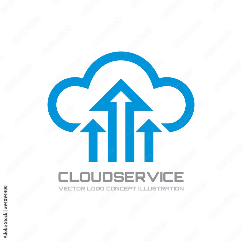 Cloud Service - vector logo concept illustration. Data storage transfer ...