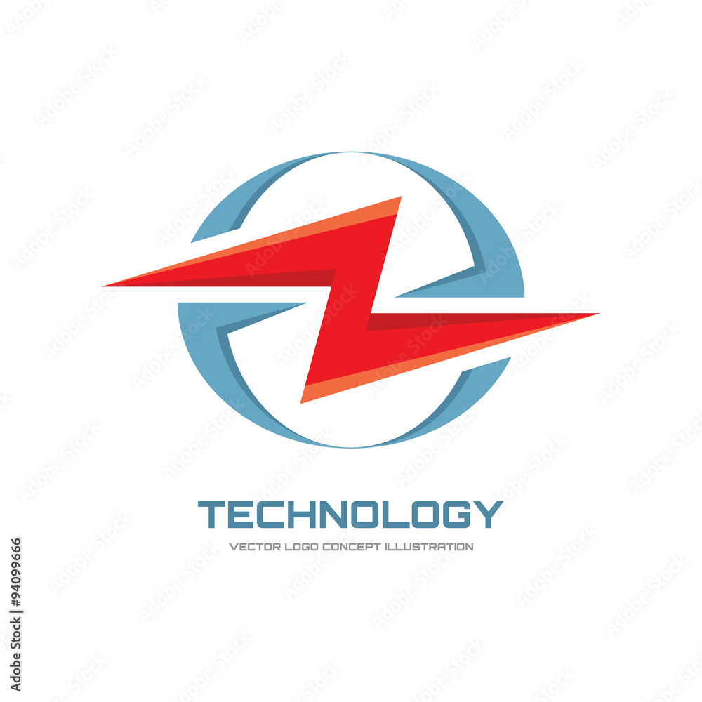 Electronic technology - vector logo concept illustration. Lightning ...