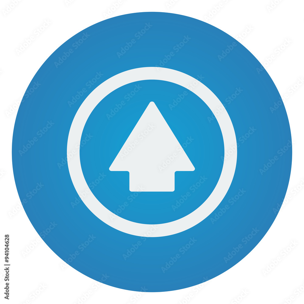 Vettoriale Stock Flat white Arrow Up icon on blue circle | Adobe Stock