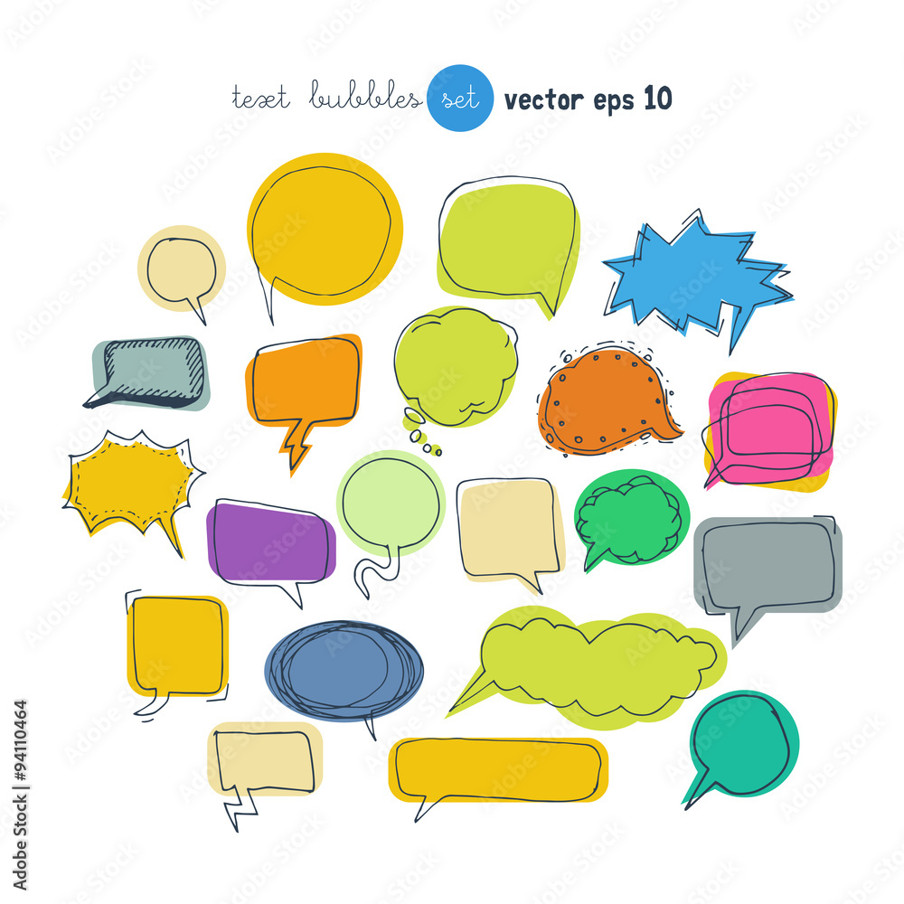 Text bubble vector illustration set Stock Vector | Adobe Stock