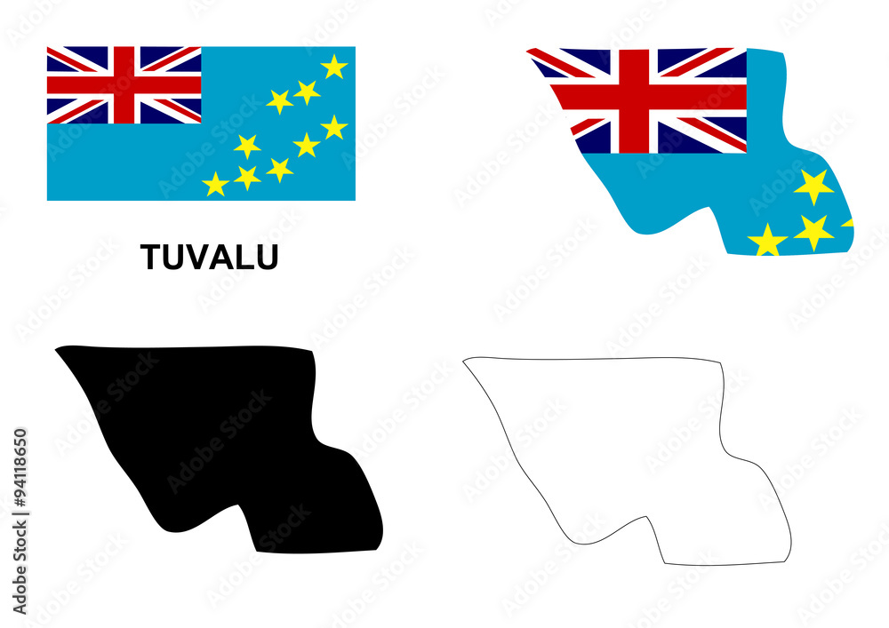 Tuvalu map vector, Tuvalu flag vector, isolated Tuvalu Stock Vector ...