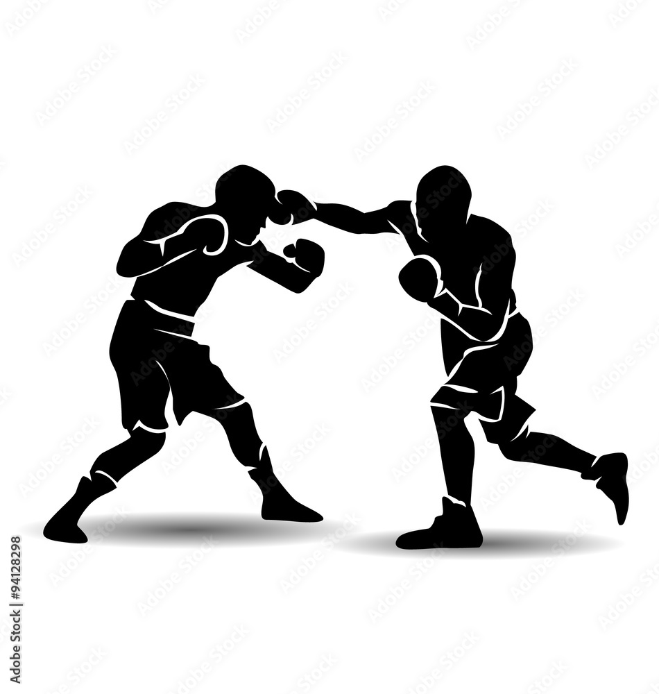 Vector silhouette of boxing Stock Vector | Adobe Stock