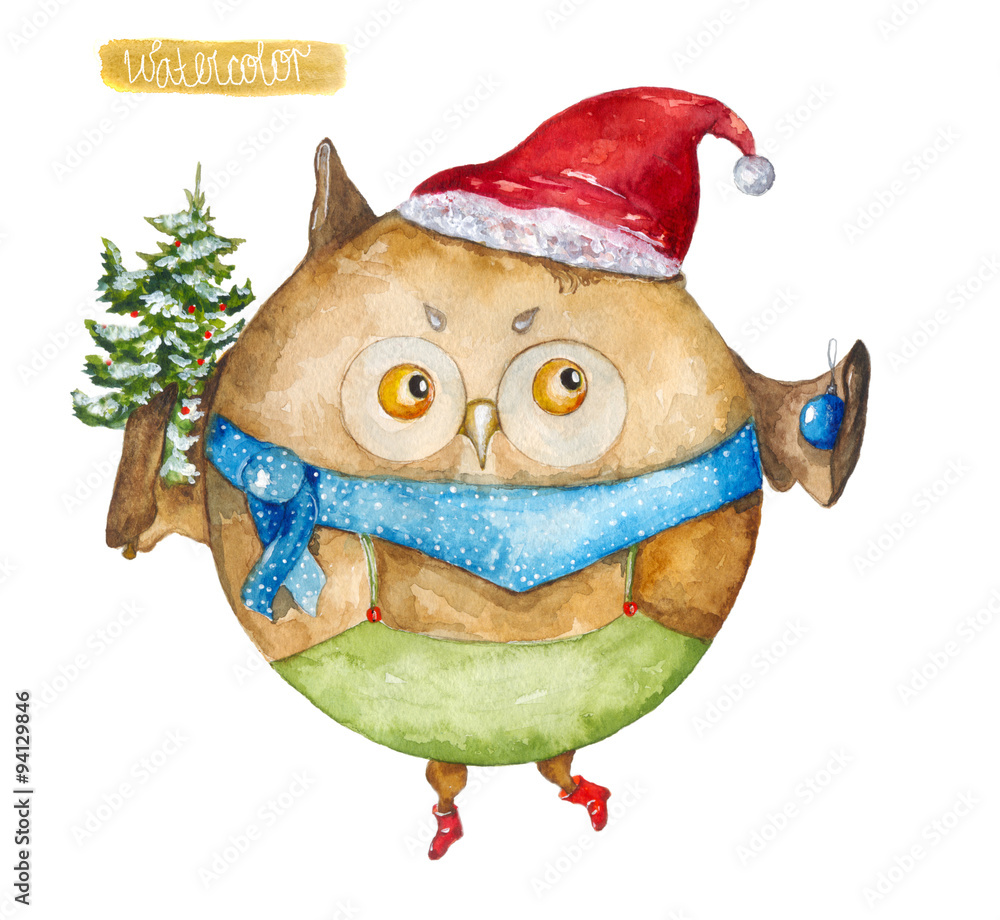 Christmas Tree Owl Clip Art