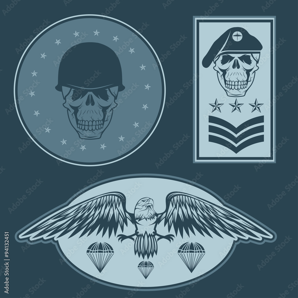 Special unit military emblem set vector design template Stock Vector ...