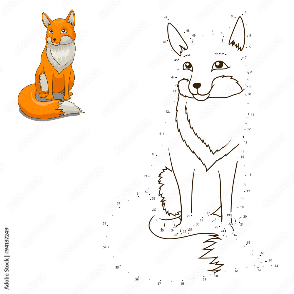 Connect the dots to draw animal educational game Stock Vector | Adobe Stock