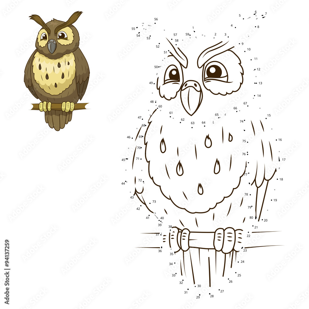 Connect the dots to draw animal educational game Stock Vector | Adobe Stock