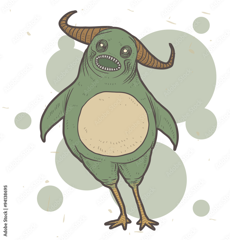 Vector gray-green monster mutant. Image monster mutant gray-green color ...