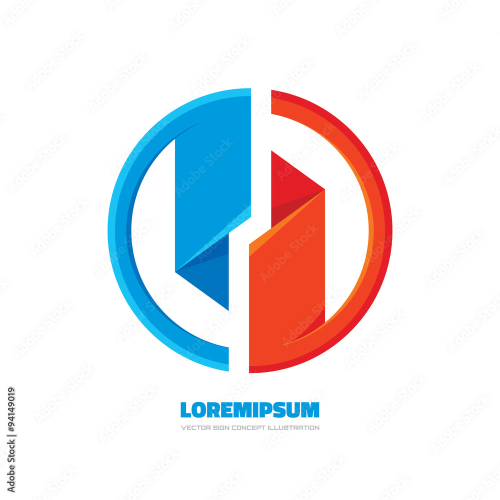 Business vector logo concept illustration. Two elements logo. Abstract ...