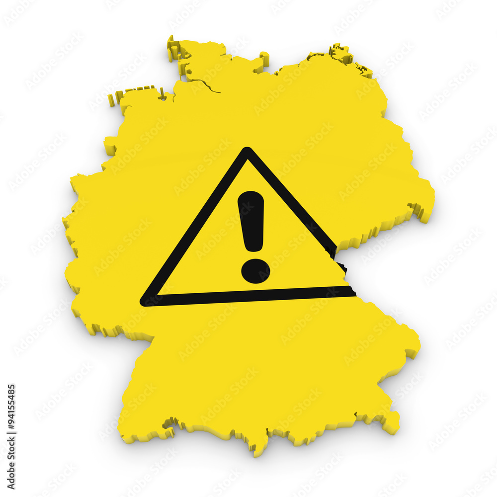 German Hazard Concept Image - 3D Outline of Germany Textured with ...