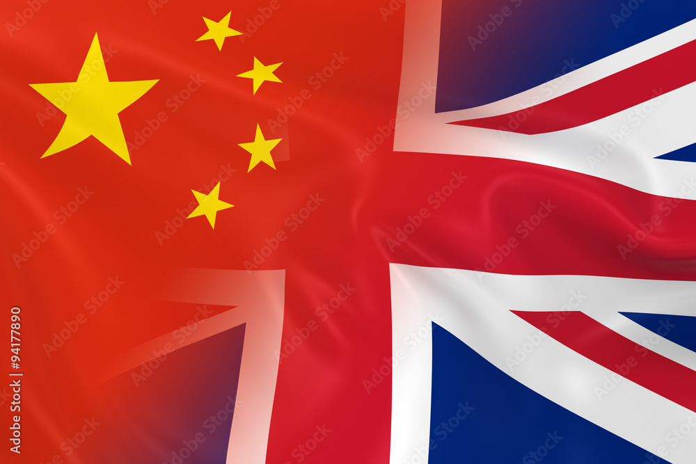 Chinese and British Relations Concept Image - Flags of China and the ...
