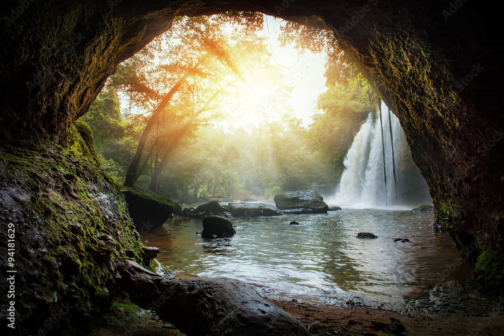 haew suwat waterfalls in khao yai national park north eastern th Stock ...