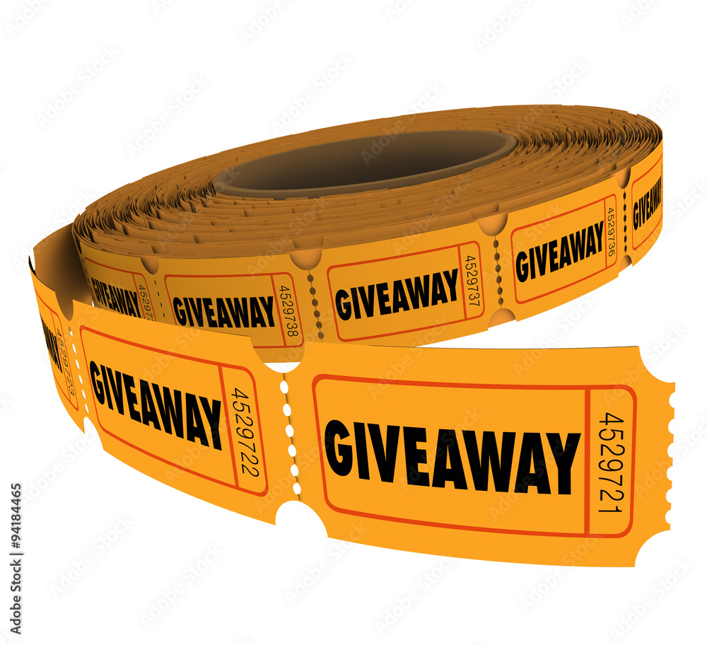 Giveaway Ticket Roll Free Product Raffle Contest Stock Illustration ...