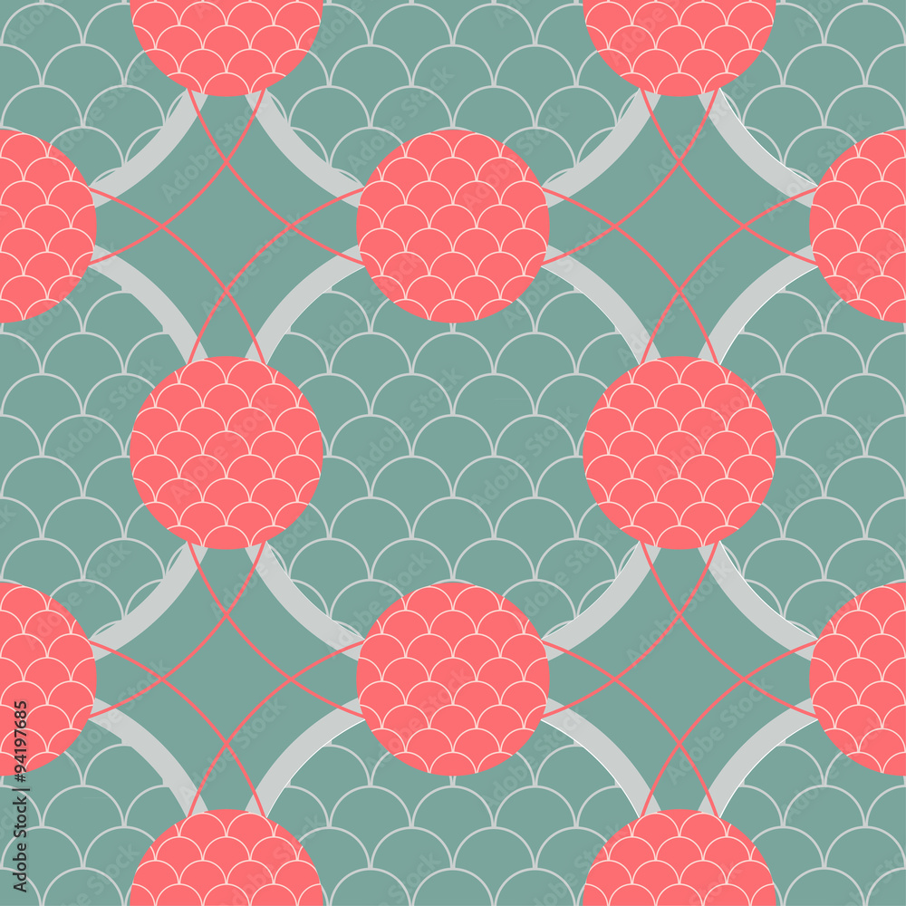vector illustration of abstract geometric pattern, with circular motifs ...