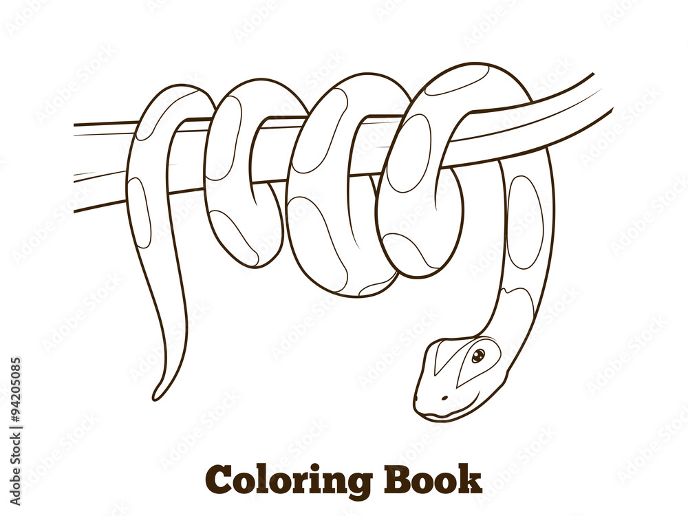 Boa cartoon coloring book vector illustration Stock Vector | Adobe Stock
