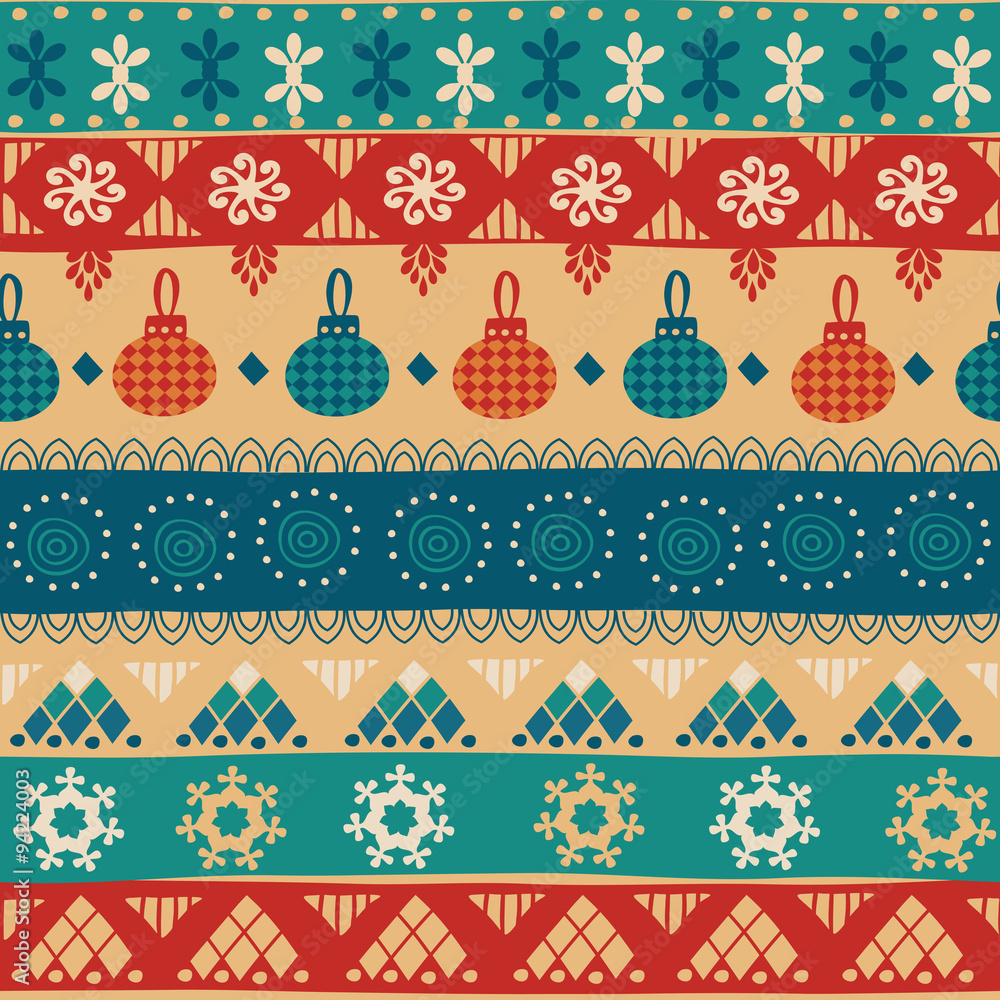 Tribal seamless Christmas pattern. It can be used for cloth, jackets ...