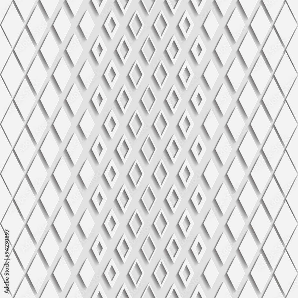 Seamless abstract white background rhombus. Figure 3D, color shades of ...