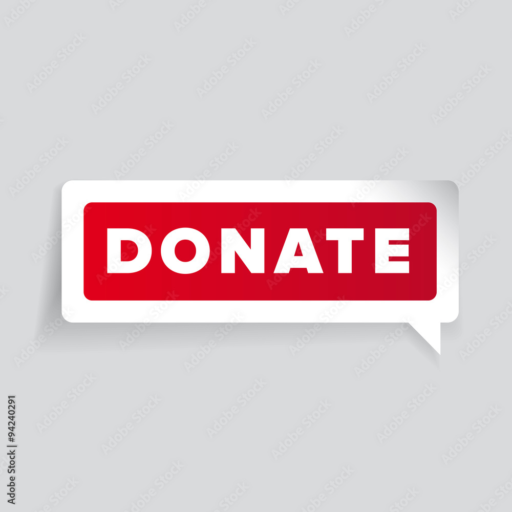 Donate button label vector Stock Vector | Adobe Stock