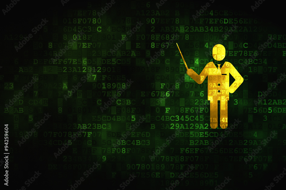 Learning concept: Teacher on digital background Stock Illustration ...