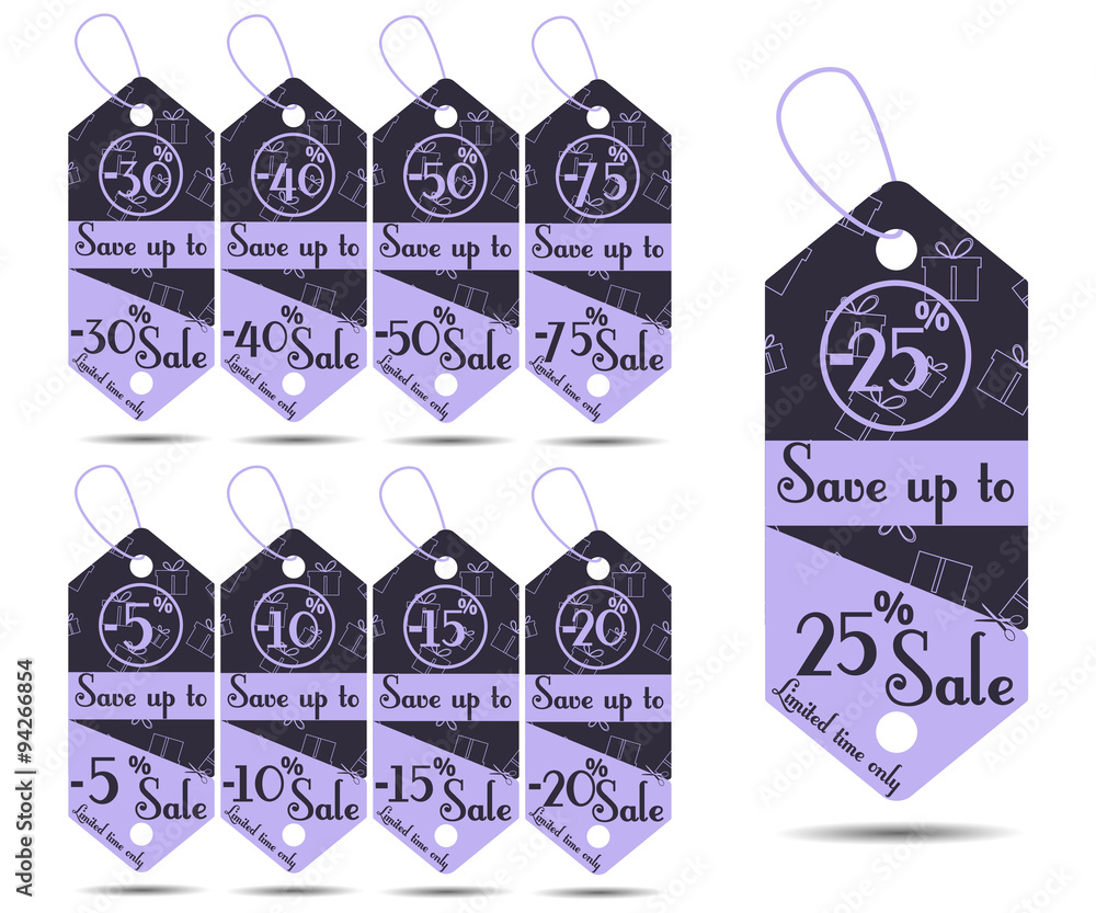 Vector illustration of price tag. Sale Tags. A set of tags with ...