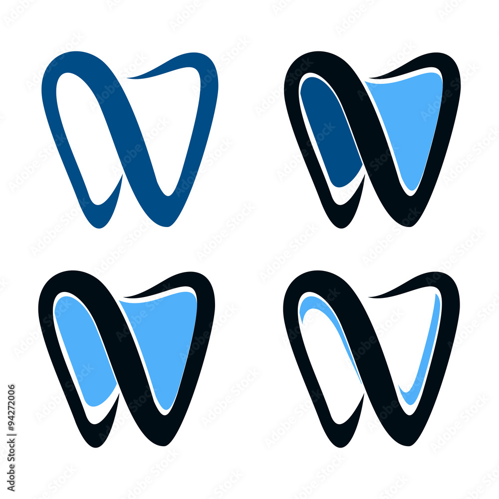 W Dental Dent Dentist Logo Icon Stock Vector | Adobe Stock